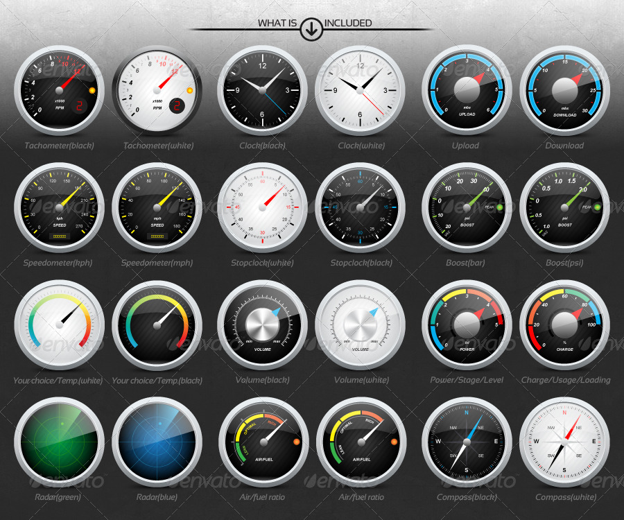 Vector Gauge, Vectors | GraphicRiver